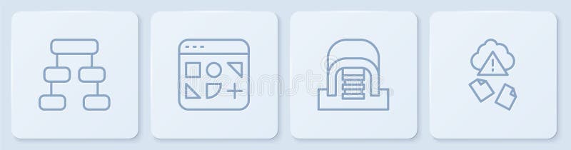 Set Line Hierarchy Organogram Chart, Hangar with Servers, Different ... Set Line Hierarchy Organogram Chart, Hangar with Servers, Different ...