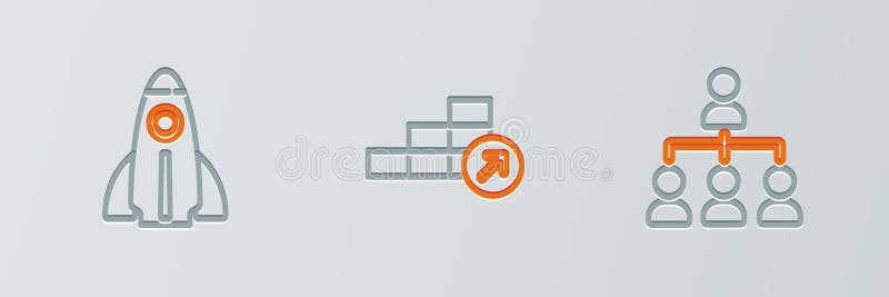 Set Line Hierarchy Organogram Chart, Startup Project Concept and ...