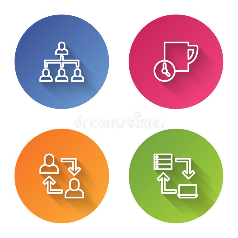 Set Line Hierarchy Organogram Chart, Time Management, Project Team Base ...