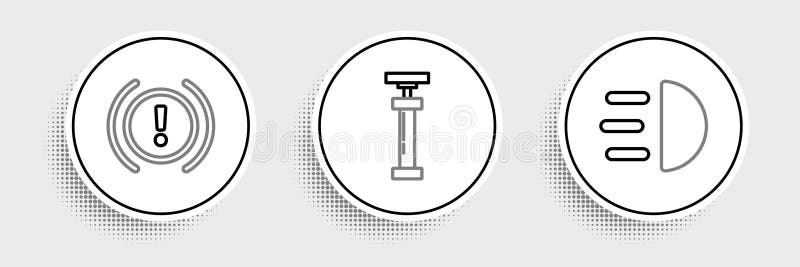 Set Line High Beam, Brake System Warning and Icon. Vector Stock Illustration - Illustration of ...
