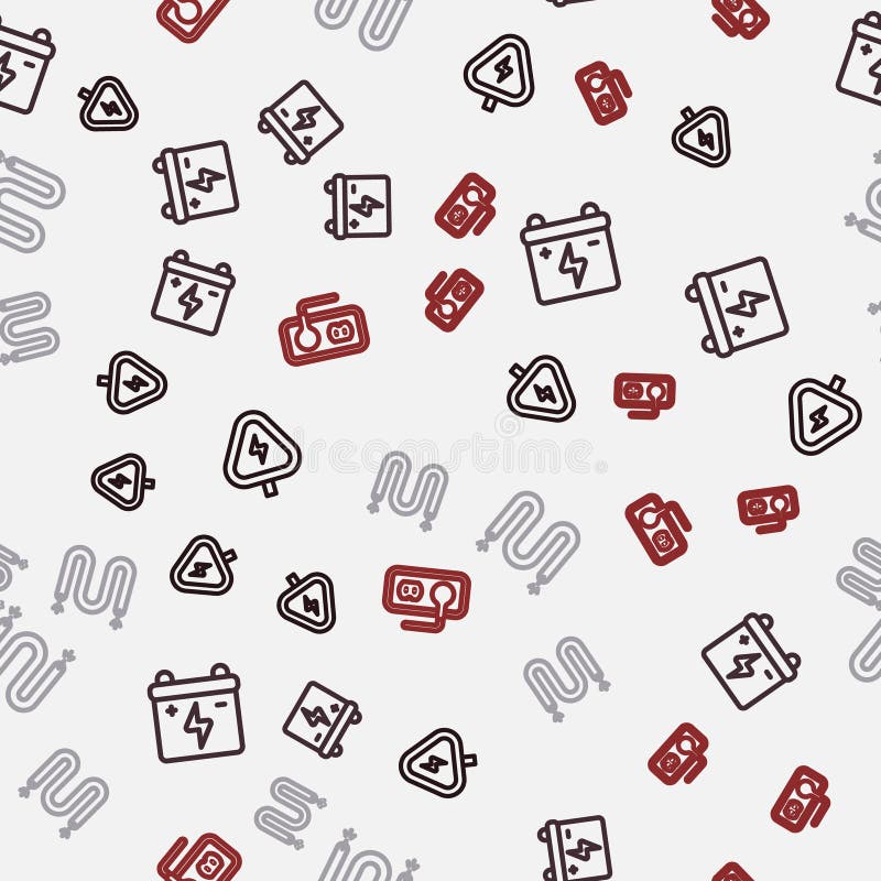 Set Line High Voltage, Car Battery, Electric Cable and Electrical ...