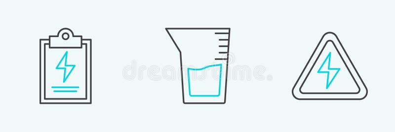 Set Line High Voltage Sign, Laboratory Clipboard with Checklist and ...