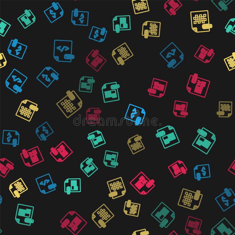 Set Line HTML File Document, PDF, PNG and DOC on Seamless Pattern ... Set Line HTML File Document, PDF, PNG and DOC on Seamless Pattern ...