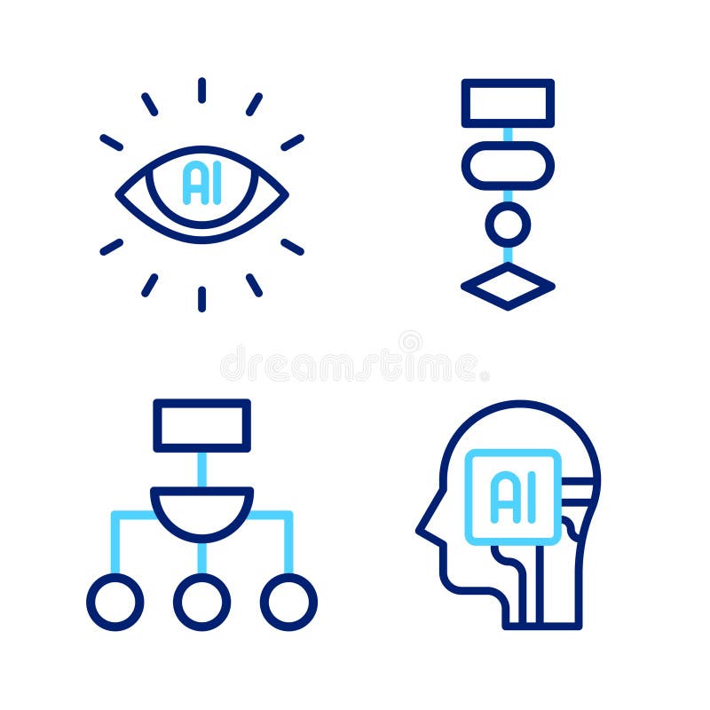 Set Line Humanoid Robot, Algorithm, and Artificial Intelligence AI Icon ... Set Line Humanoid Robot, Algorithm, and Artificial Intelligence AI Icon ...