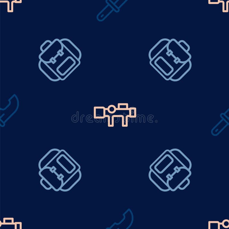 Set Line Hunter Knife, Hiking Backpack and Sniper Optical Sight on ...