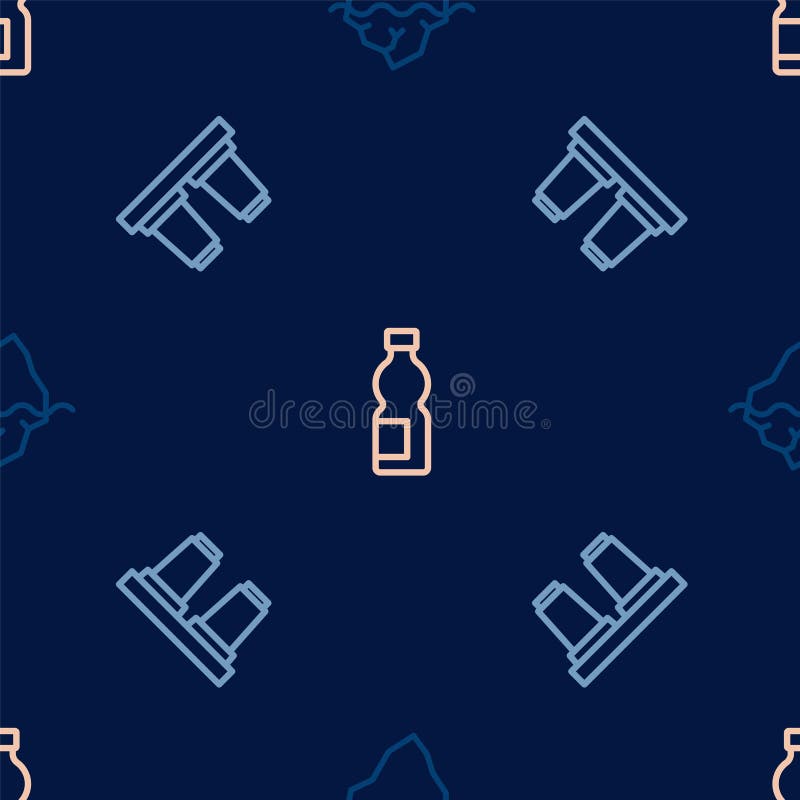 Set Line Iceberg, Water Filter Cartridge and Bottle of Water on ...