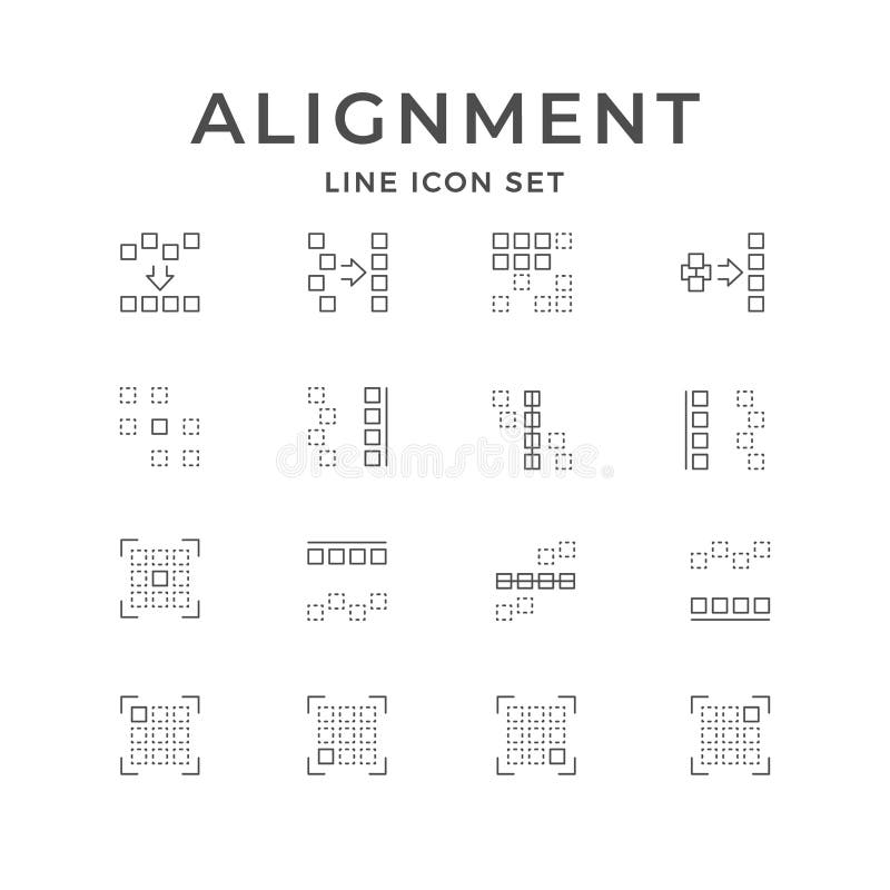 Set Line Icons of Alignment Stock Vector - Illustration of internet ...