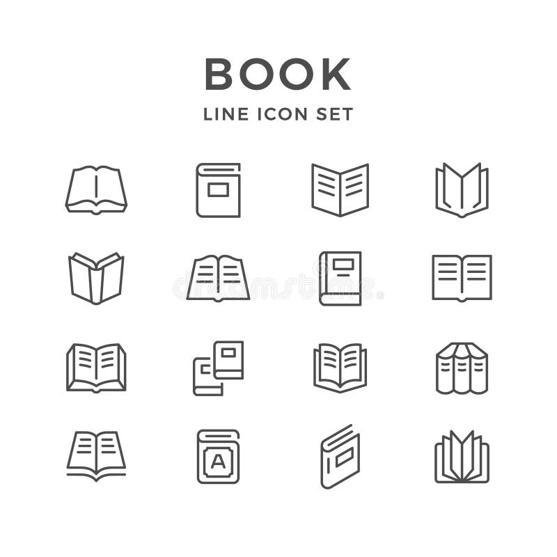 Set line icons of book stock vector. Illustration of book - 102504154