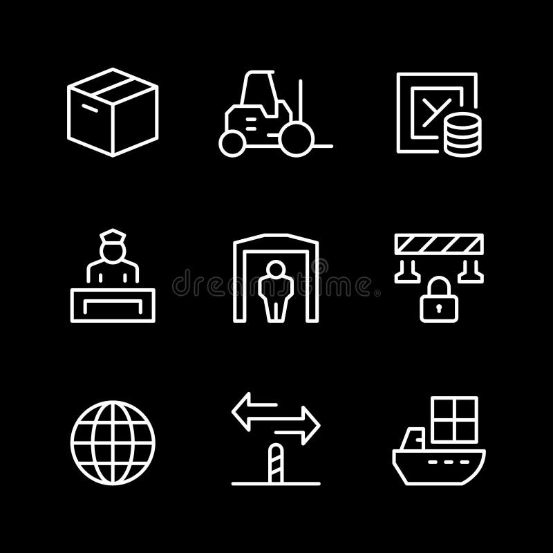 Set of Black Logistic Icons Stock Vector - Illustration of design, icon ...