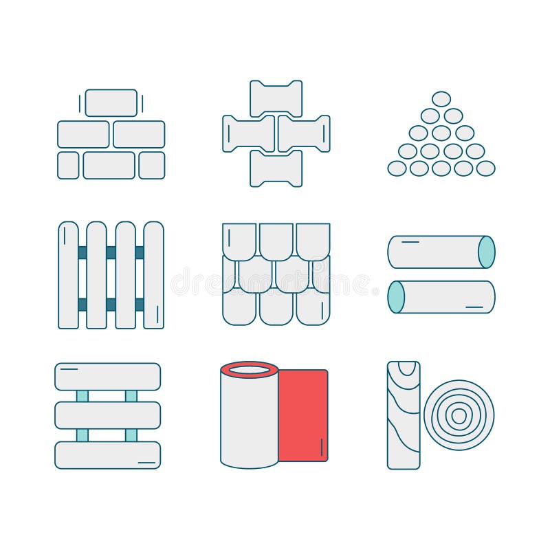 Set of Line Icons for DIY, Construction, Building Materials. Stock ...
