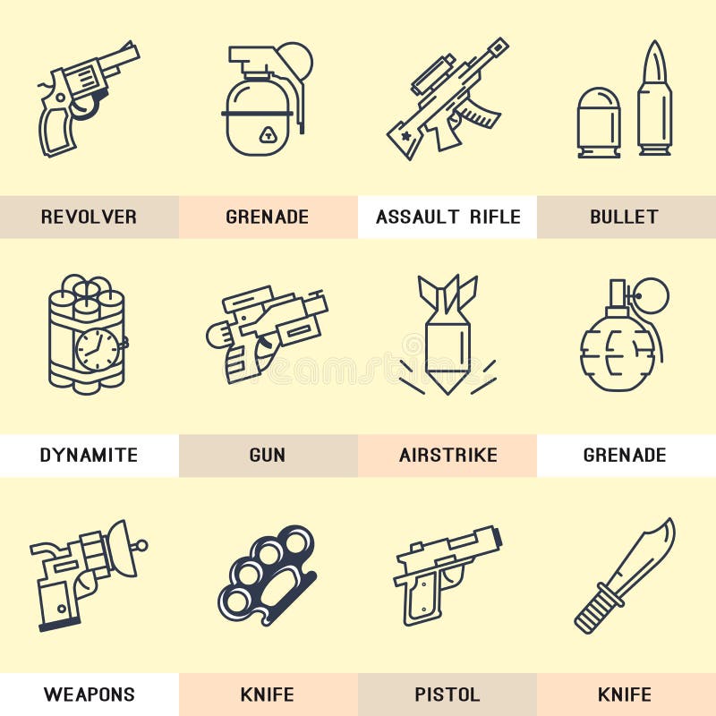 Set of Line Icons in the Flat Style. Stock Vector - Illustration of ...