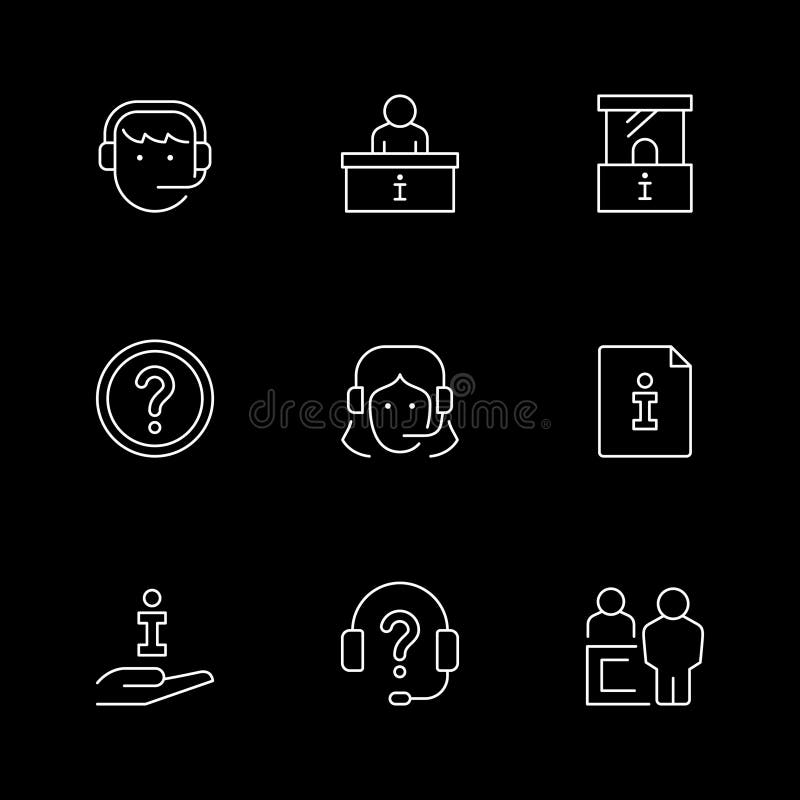 Set Line Icons of Info and Help Center Stock Vector - Illustration of ...