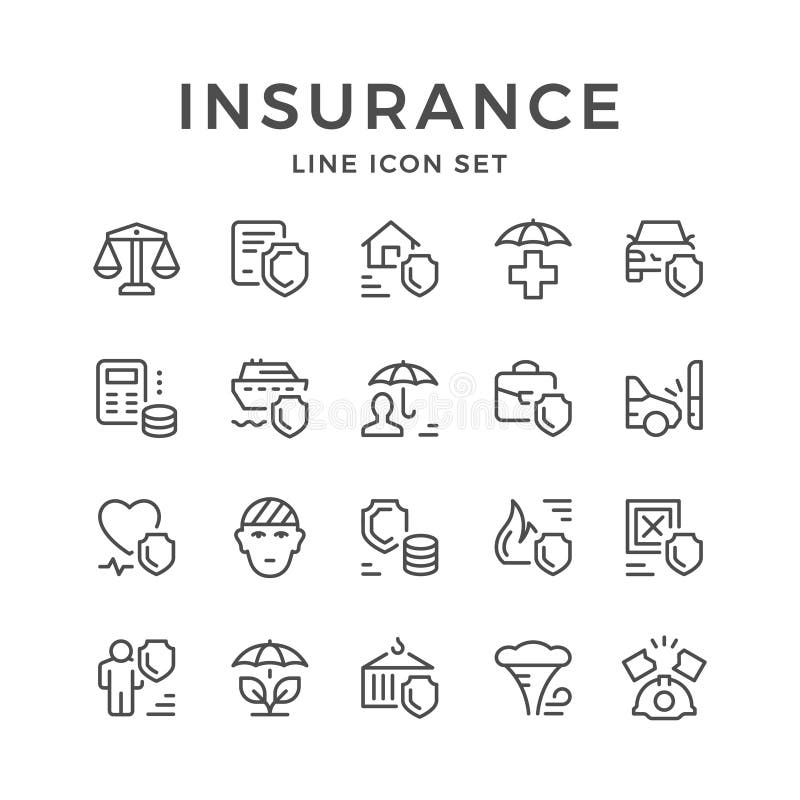 Insurance icons orange stock vector. Illustration of bill - 9953225