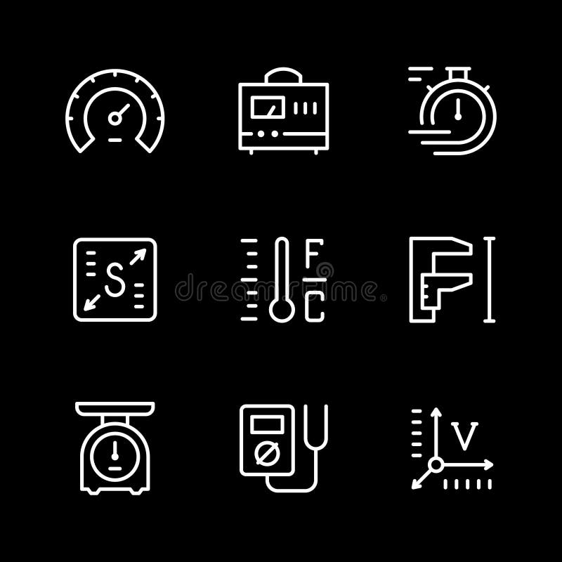 Set Line Icons of Measurement Stock Vector - Illustration of long ...