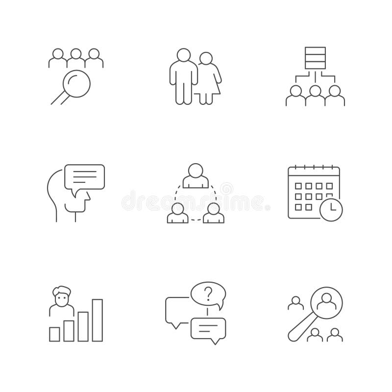 Set Line Icons of Sociology Stock Vector - Illustration of time ...