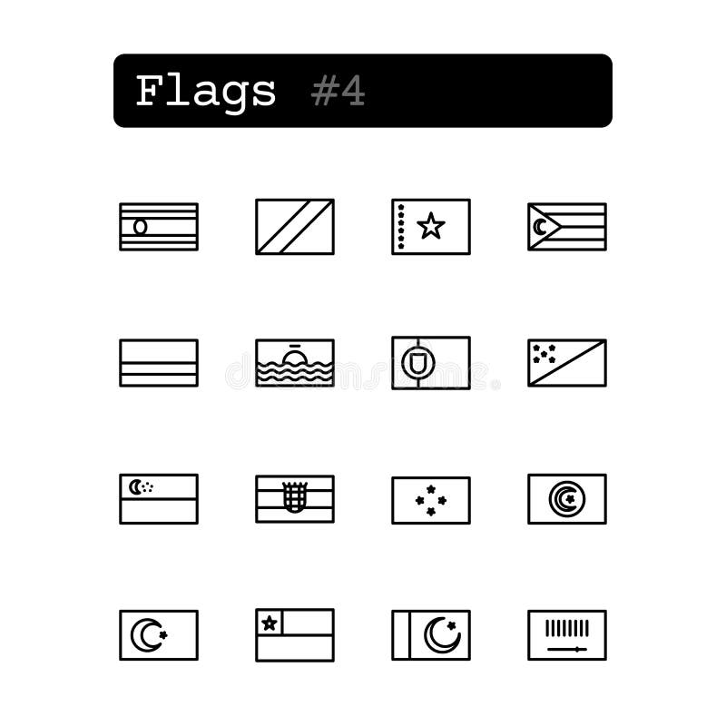 Set Line Icons. Vector. Country Flags Stock Vector - Illustration of ...
