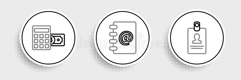 Set Line Identification Badge, Calculator with Dollar Symbol and ...