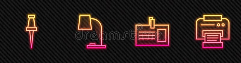 Set Line Identification Badge, Push Pin, Table Lamp and Printer ...