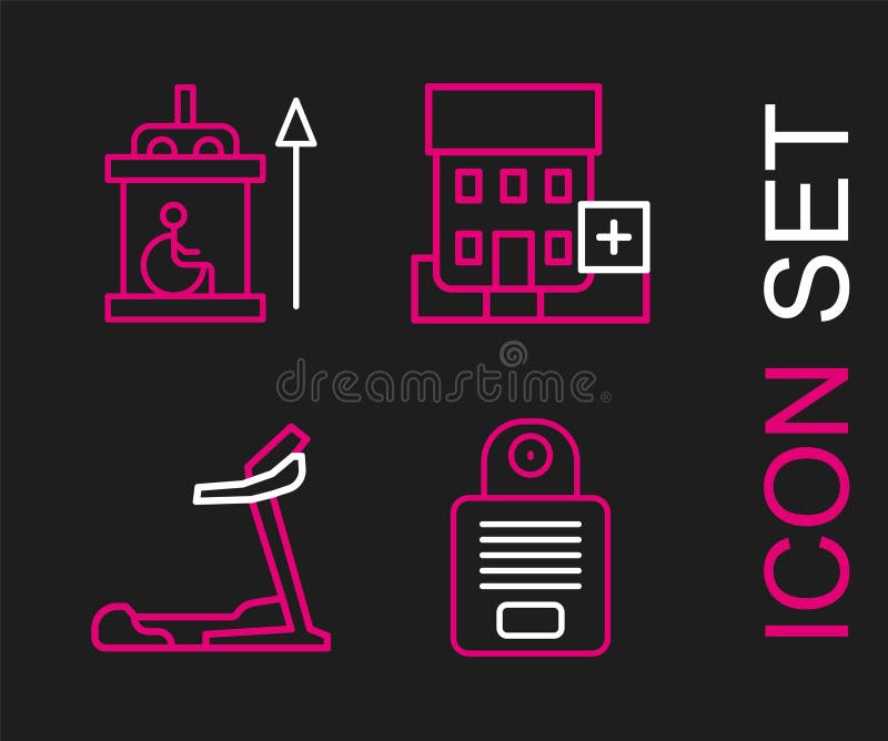 Set Line Intercom, Treadmill Machine, Medical Hospital Building and ...