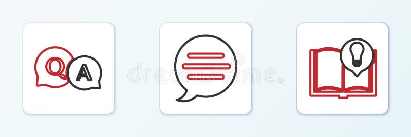 Set Line Interesting Facts, Question and Answer and Speech Bubble Chat ...