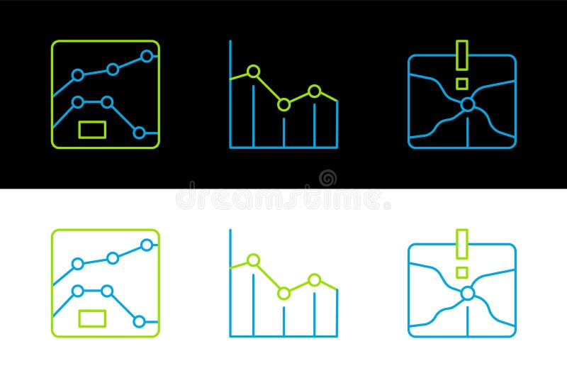 Set Line Intersection Point, Graph, Chart, Diagram and Pie Infographic ...