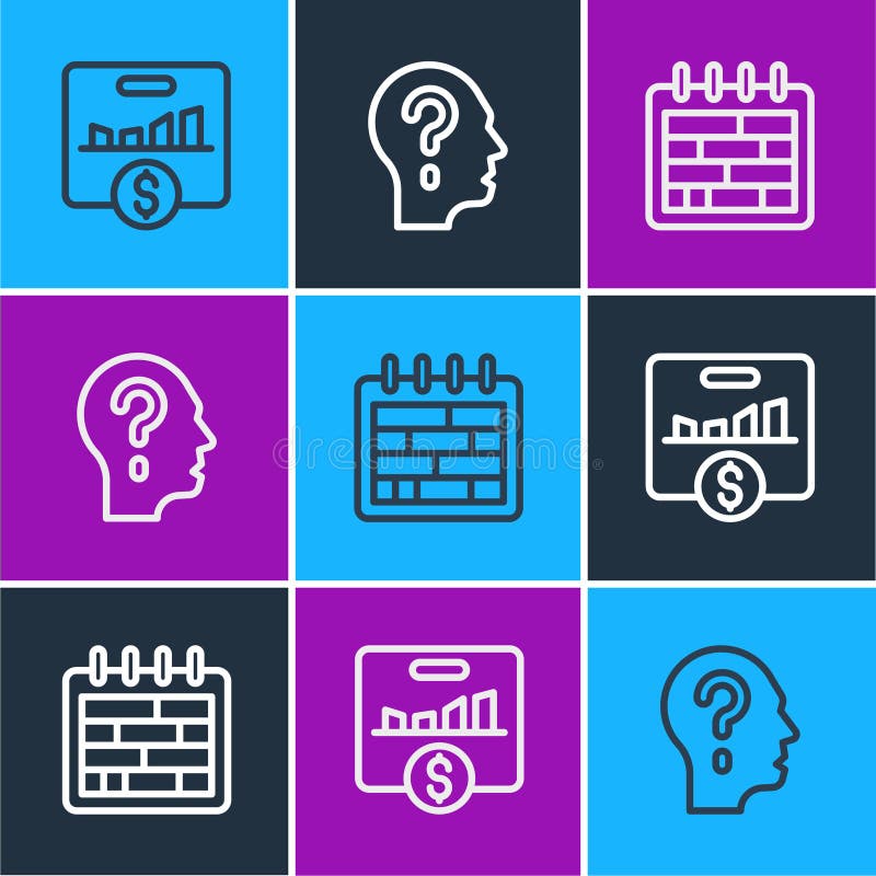 Set Line Key Performance Indicator, Calendar and Head with Question ...