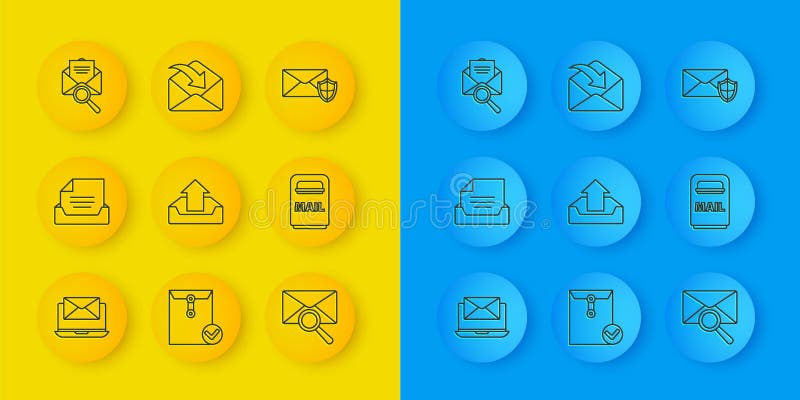 Set Line Laptop with Envelope, Drawer Document, Upload Inbox, Envelope ... Set Line Laptop with Envelope, Drawer Document, Upload Inbox, Envelope ...