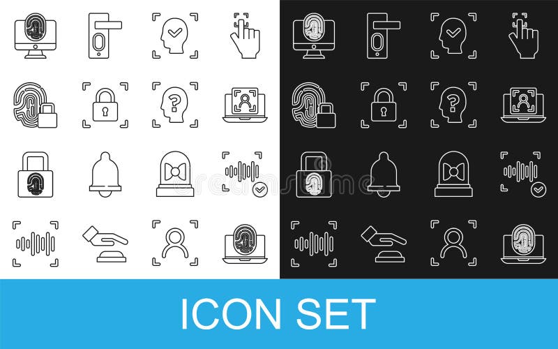 Set Line Laptop with Fingerprint, Voice Recognition, Face, Face ... Set Line Laptop with Fingerprint, Voice Recognition, Face, Face ...