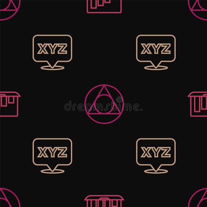 Set Line Laptop with Graph Chart, XYZ Coordinate System and Triangle ... Set Line Laptop with Graph Chart, XYZ Coordinate System and Triangle ...