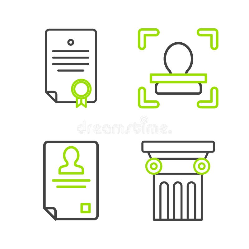 Set Line Law Pillar, Identification Badge, Face Recognition and ...