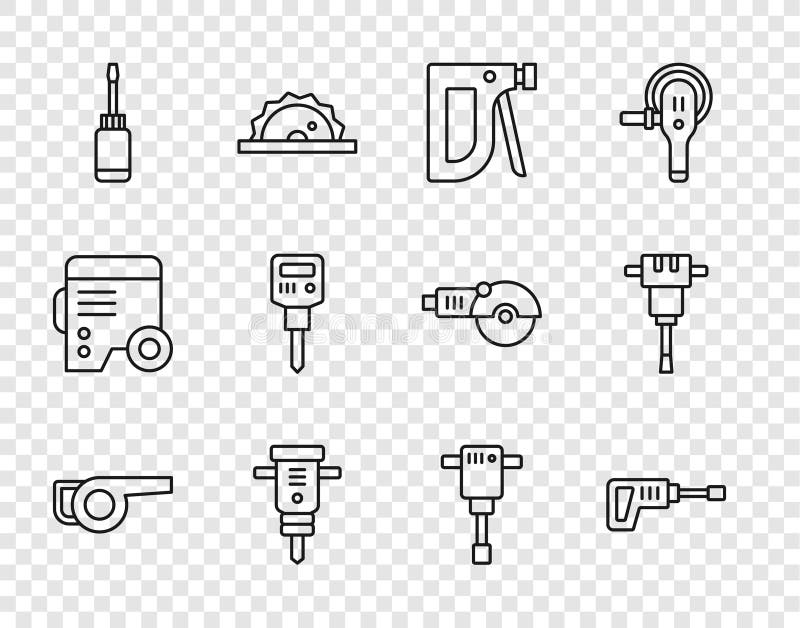 Set Line Leaf Garden Blower, Rotary Hammer Drill Machine, Construction ...