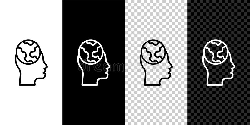 Set Line Learning Foreign Languages Icon Isolated on Black and White ...