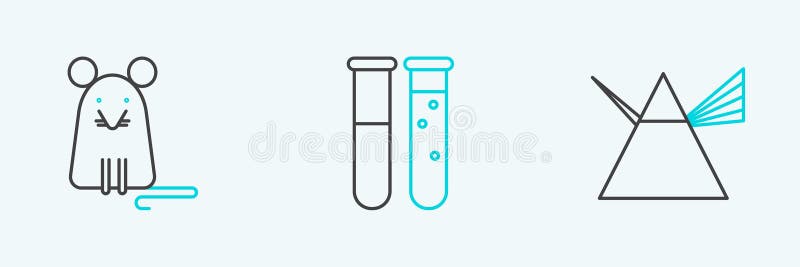 Set Line Light Rays in Prism, Rat and Test Tube and Flask Chemical ...