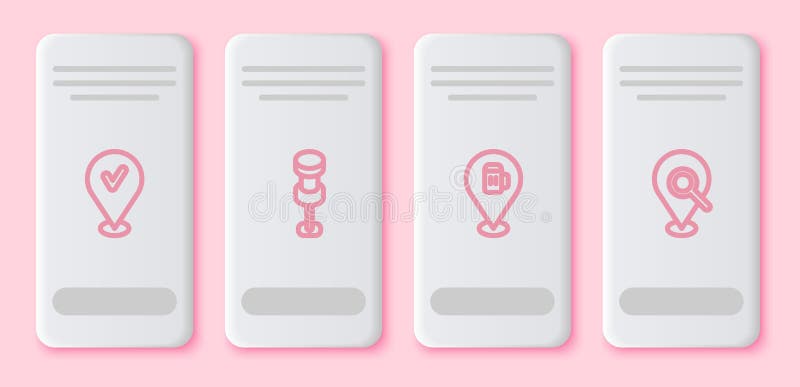 Set Line Location with Check Mark, Push Pin, Alcohol or Beer Bar ...