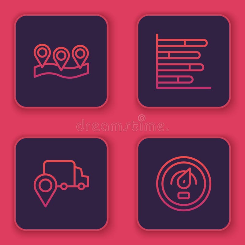 Set Line Location, Delivery Tracking, Pie Chart Infographic and Digital ...