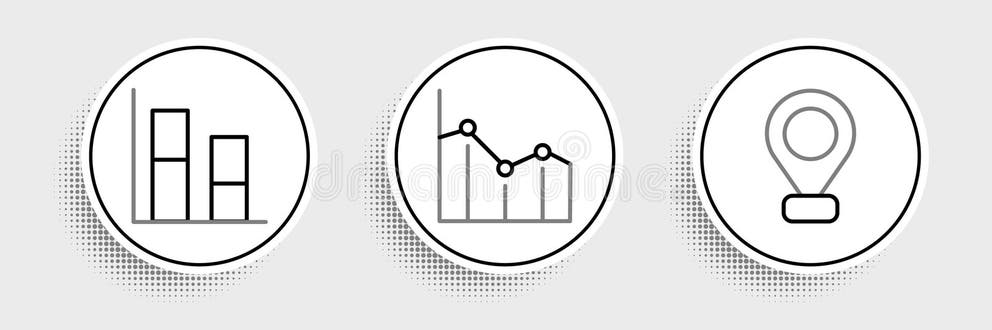 Set Line Location, Graph, Chart, Diagram and Pie Infographic Icon ...