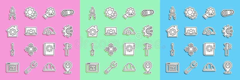 Set Line Location with Wrench Spanner, Calliper or Caliper and Scale, Algorithm, Settings in the ...