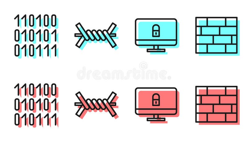 Monitor and binary code stock illustration. Illustration of encrypted - 38189758