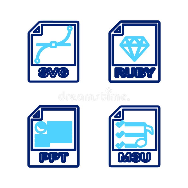 Set Line M3U File Document, PPT, RUBY and SVG Icon. Vector Stock Vector ... Set Line M3U File Document, PPT, RUBY and SVG Icon. Vector Stock Vector ...