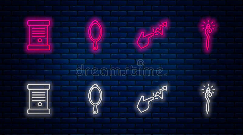 Set Line Magic Hand Mirror, Spell, Decree, Paper, Parchment, Scroll and ...