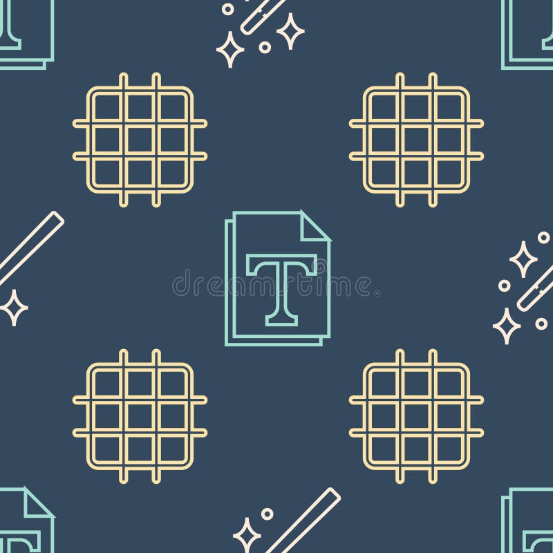 Set Line Magic Wand, Grid Graph Paper and Text File Document on ...