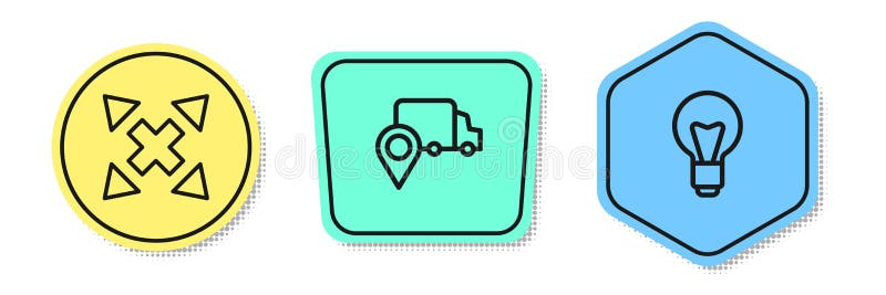 Set Line Many Ways Directional Arrow, Delivery Tracking and Light Bulb ...
