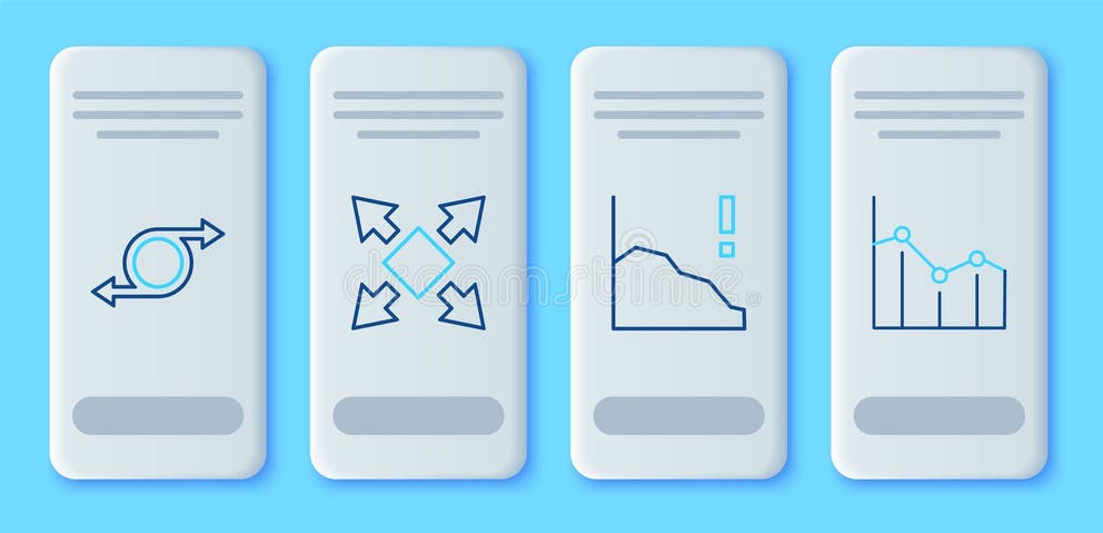 Set Line Many Ways Directional Arrow, Financial Growth Decrease, Arrow and Pie Chart Infographic ...