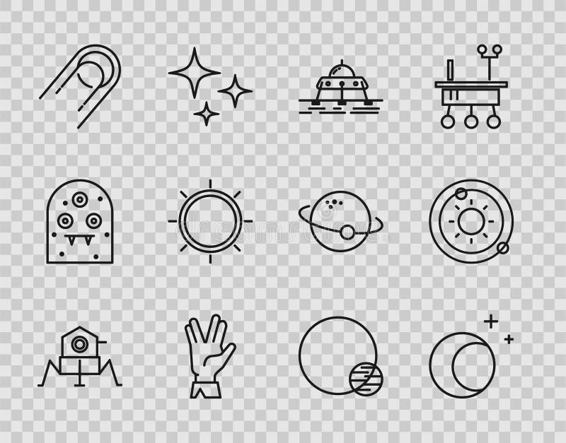 Set Line Mars Rover, Moon and Stars, Vulcan Salute, Satellite, Sun ... Set Line Mars Rover, Moon and Stars, Vulcan Salute, Satellite, Sun ...
