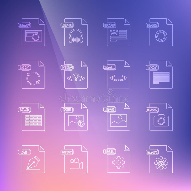 Set Line MAX File Document, RAW, TXT, DOC, PHP, GIF, BMP and XML Icon ... Set Line MAX File Document, RAW, TXT, DOC, PHP, GIF, BMP and XML Icon ...