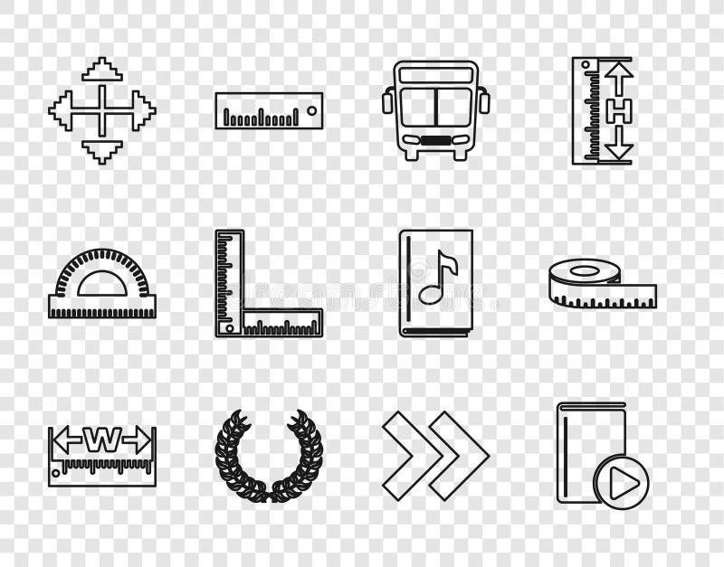 Set Line Measuring Height and Length, Audio Book, Bus, Laurel Wreath ... Set Line Measuring Height and Length, Audio Book, Bus, Laurel Wreath ...