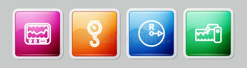 Set Line Measuring Instrument, Hand Scale Spring Mechanical, Radius and ...