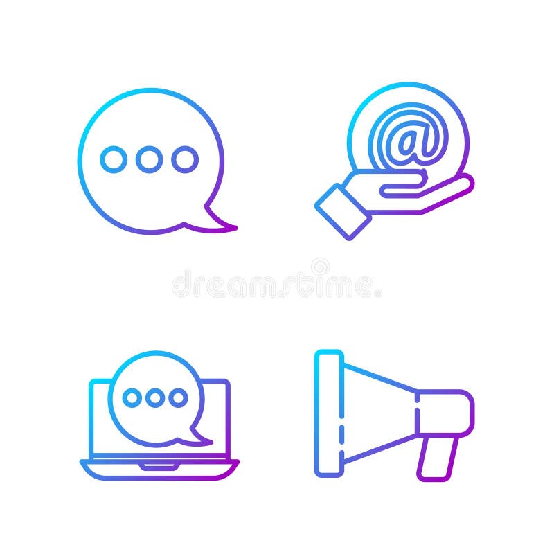 Megaphone Chat Logo With Gradient Business Card Stock Vector ...