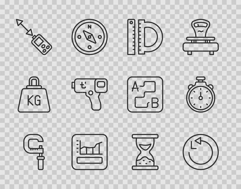 Set Line Micrometer, Radius, Protractor and Ruler, Graph, Schedule ...