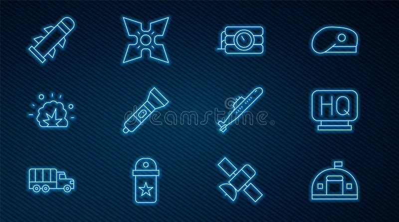 Set Line Military Barracks, Headquarters, Dynamite and Timer Clock ...